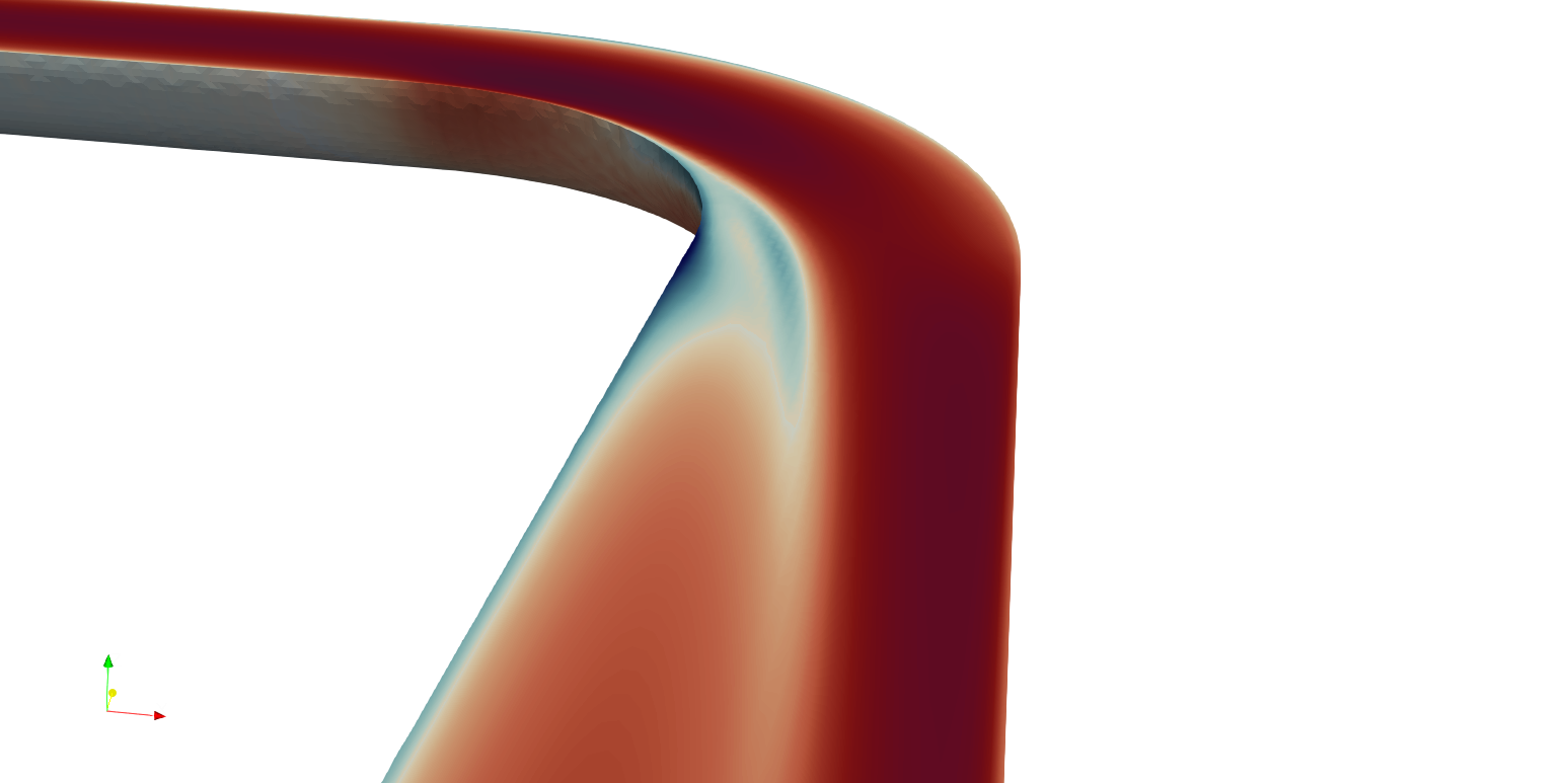 simpleFoam - Turbulent flow in a 90 ° bend - CFD-Training